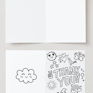 Printable Thank You Card to Color – DIY Coloring Card for Kids, Instant ...