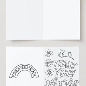 Printable Thank You Card to Color – DIY Coloring Card for Kids, Instant ...
