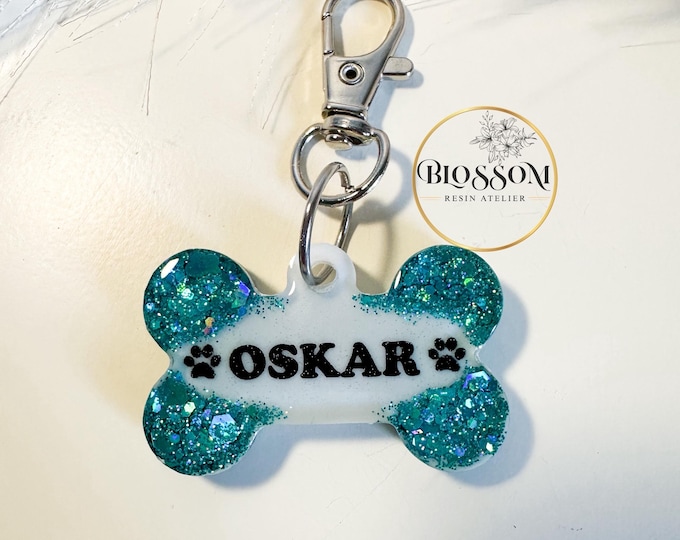 Custom Resin Pet ID Tags With Letter Beads, Personalized Key Chains - Etsy