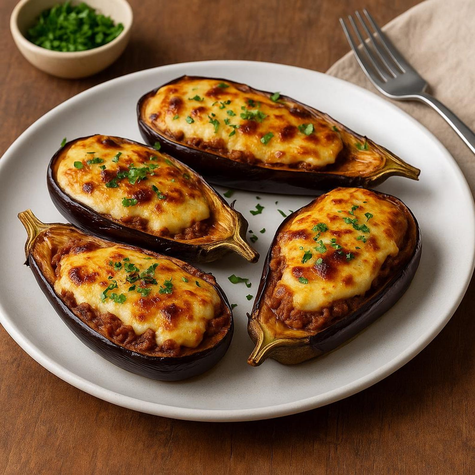 BEST Greek Papoutsakia – Stuffed Eggplants With Ground Beef & Béchamel ...