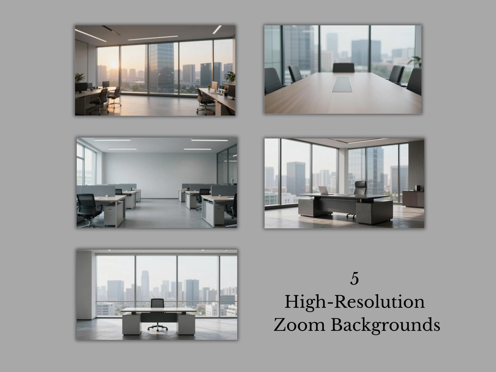 Minimalist Office Zoom Backgrounds | Modern Professional Meeting ...