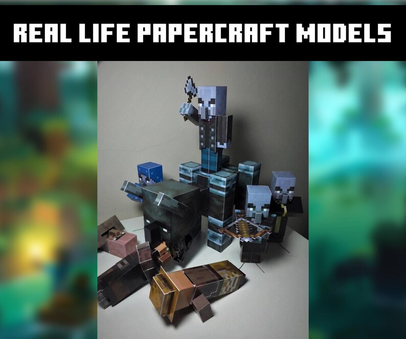 Minecraft Hostile Mobs Papercraft Set – 24+ Printable Monsters, Fun DIY ...