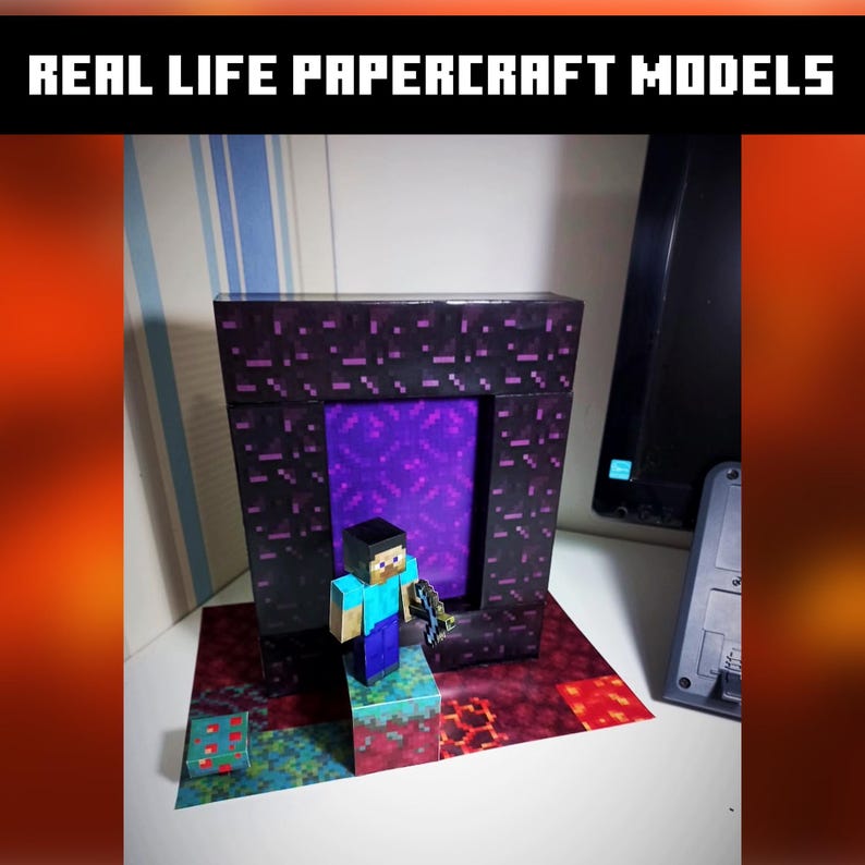 Minecraft Nether Portal Template | 3D Printable DIY Kit | Gamer Room ...