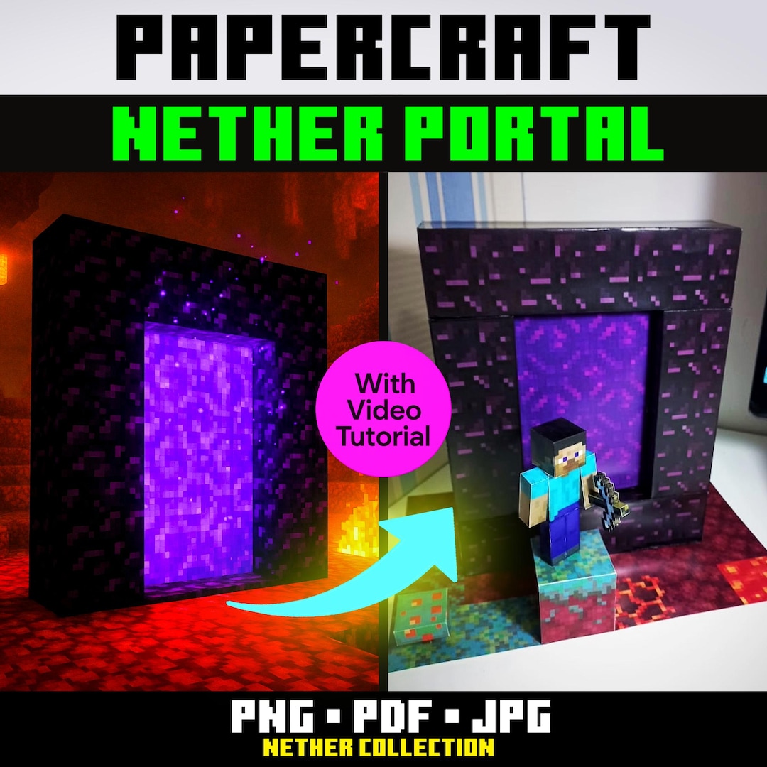 Minecraft Nether Portal Template | 3D Printable DIY Kit | Gamer Room ...