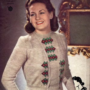 Ladies Fair Isle Argyll Twin Set 34 to 36 Bust Lee Target 655 Vintage ...