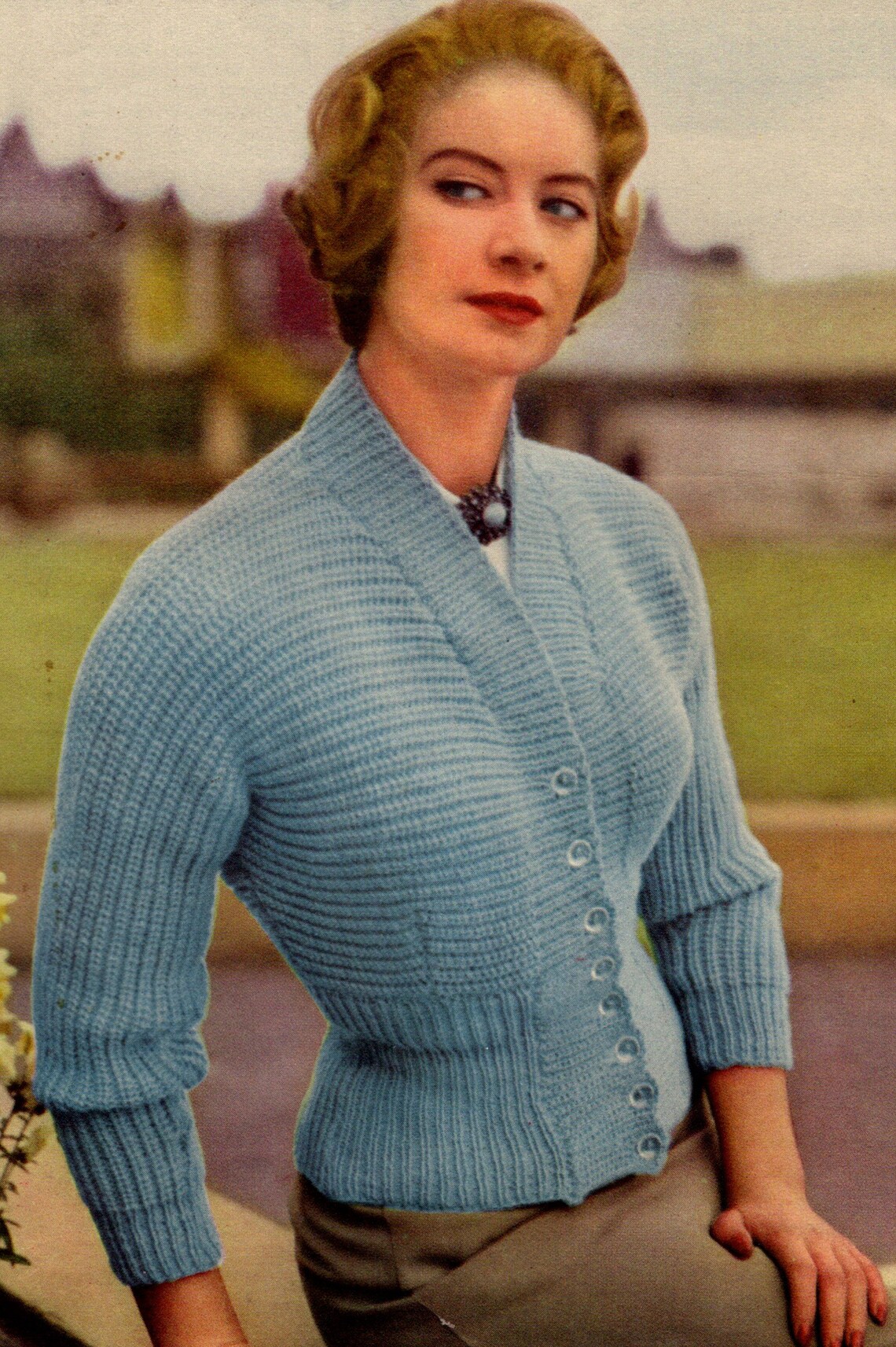 Lady's Rib Cardigan 4 Sizes Bust 30 32 34 and 36 Lister Lavenda 456 ...