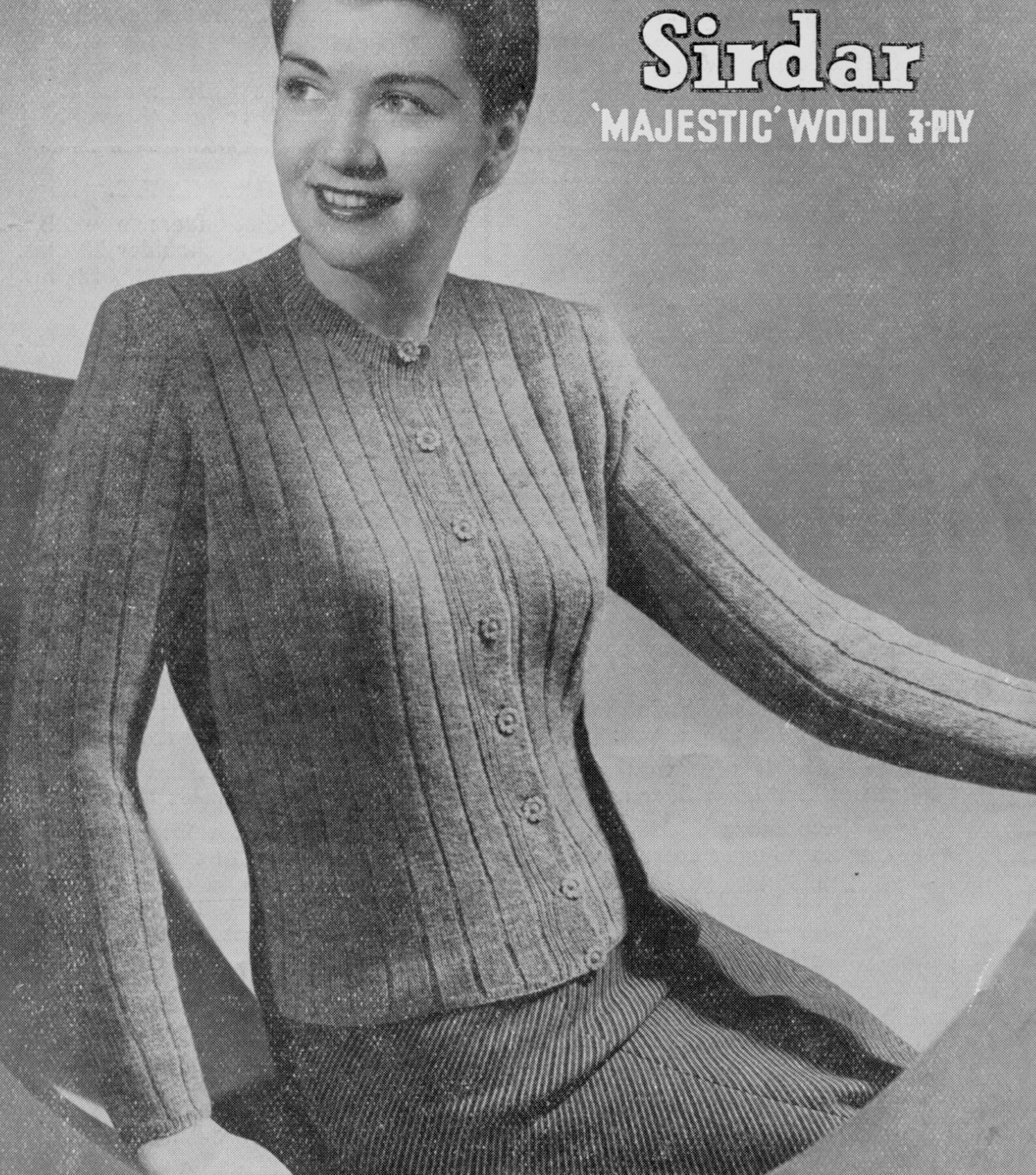 Lovely 1940s Plus Size Volup Ribbed Cardigan 40 Bust Sirdar | Etsy