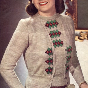 Ladies Fair Isle Argyll Twin Set 34 to 36 Bust Lee Target 655 Vintage ...