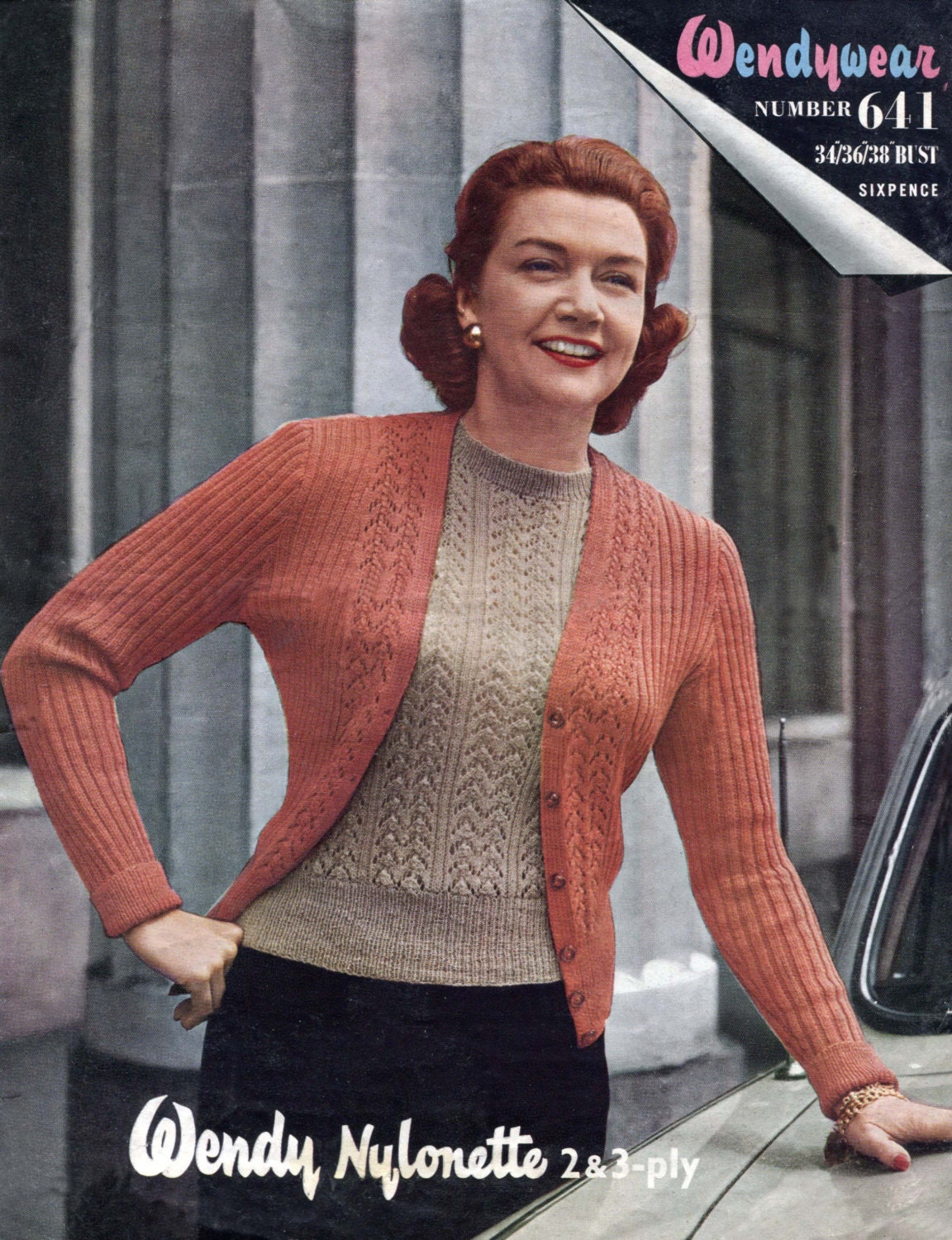 Vintage 1950s Lace Twin Set Cardigan and Jumper 3 Sizes 34 to 38 Bust ...