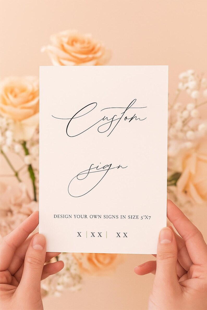 Minimalist Wedding Sign Template: Editable 5x7 Canva Printable - Etsy