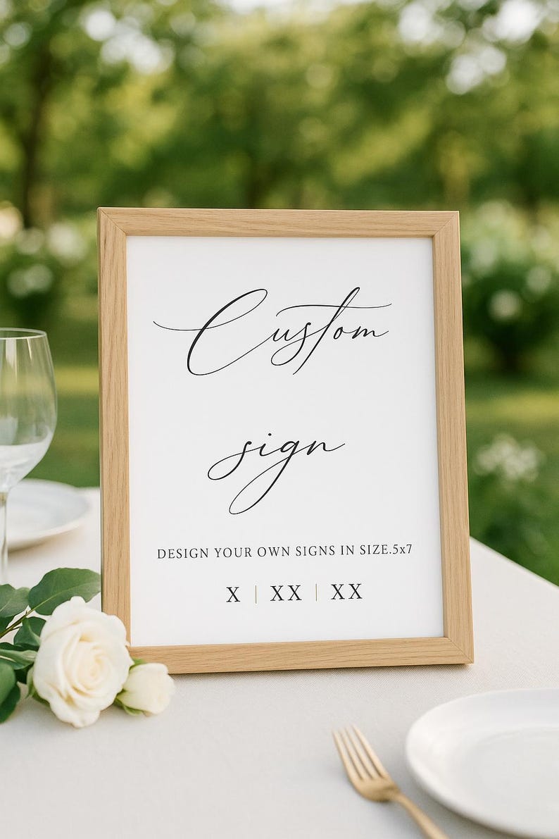 Minimalist Wedding Sign Template: Editable 5x7 Canva Printable - Etsy