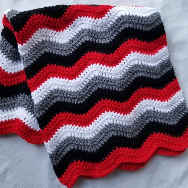 Red White Afghan - Etsy
