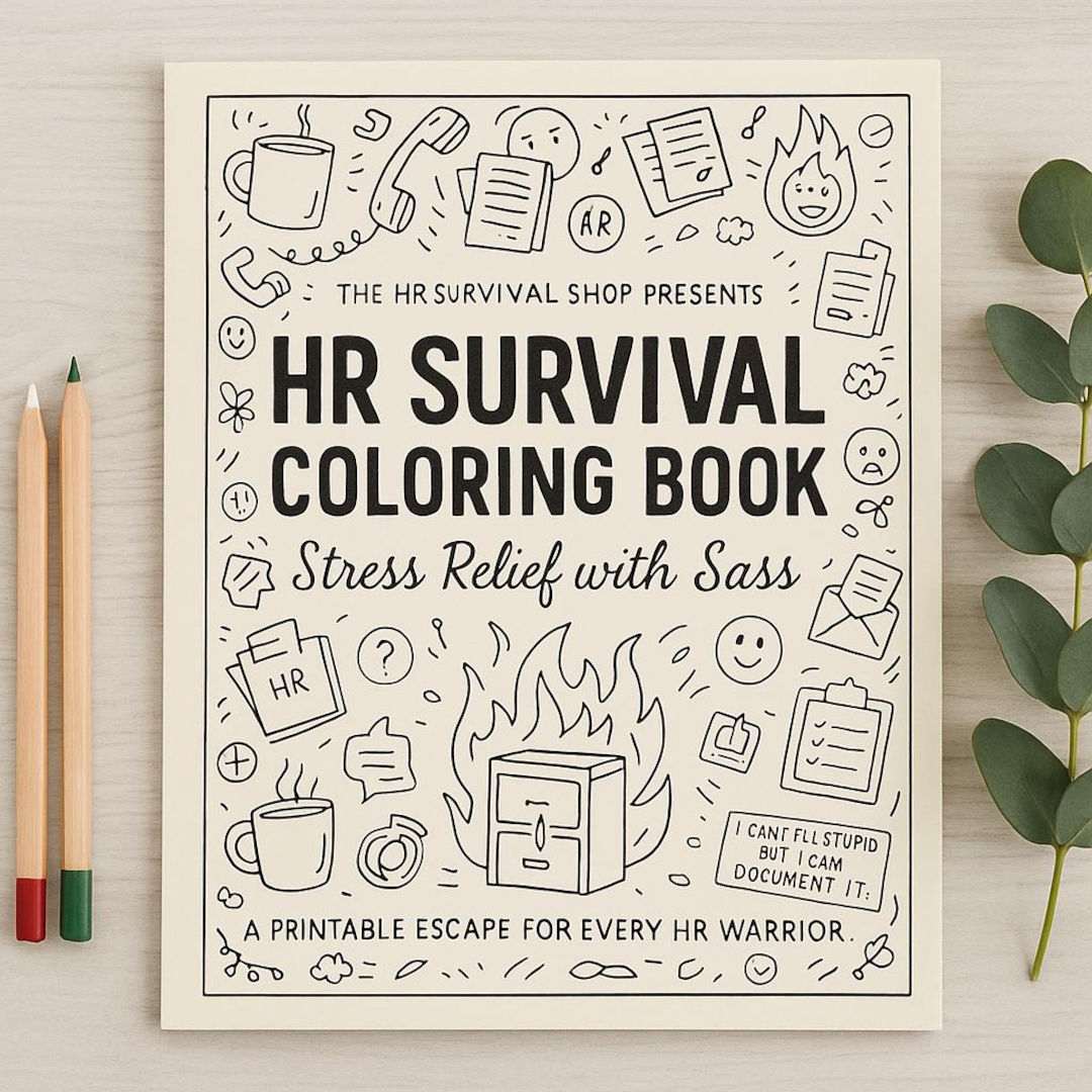 HR Survival Coloring Book – Printable PDF | Funny HR Quotes | Workplace ...
