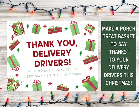 Delivery Driver Treat Basket Printable Sign Take a Treat Sign | Etsy
