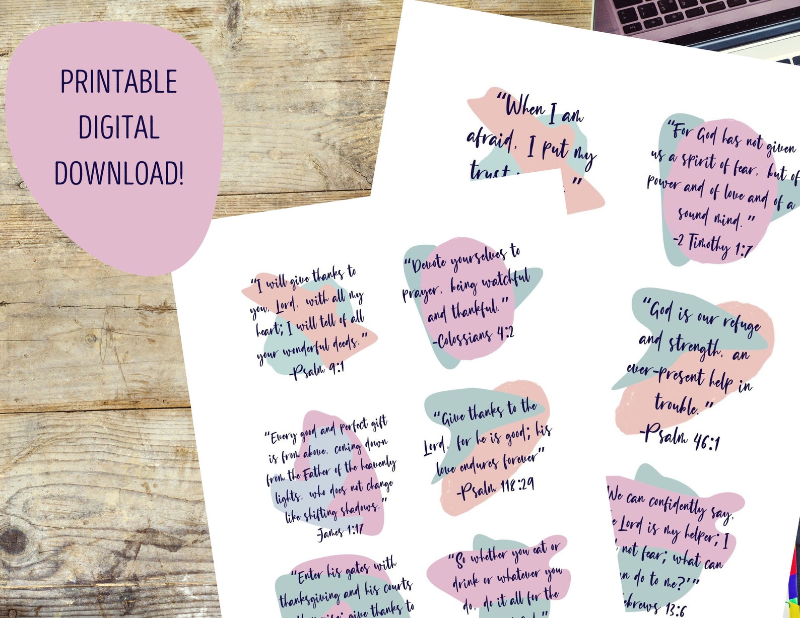 Scripture Memory Card Digital Download With Bible Verses for - Etsy