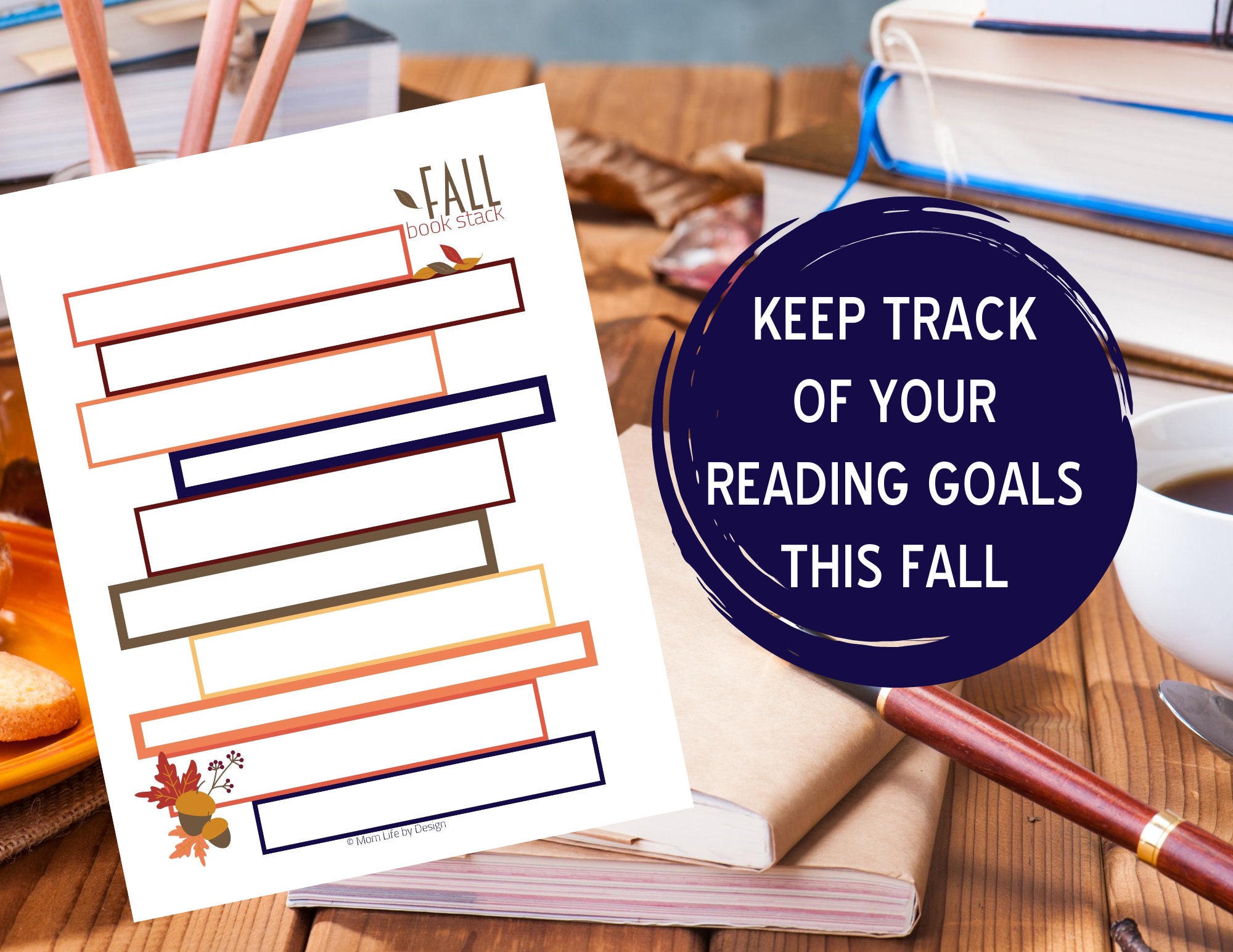 Fall Reading Challenge Autumn Themed Book Log Printable Book - Etsy