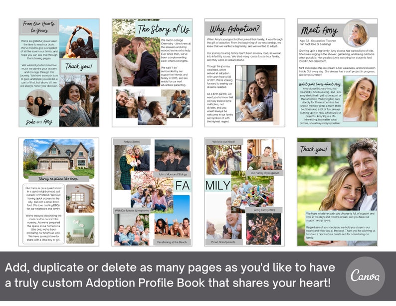Adoption Book Template With Kids in Home, Profile Book for Birthmother ...