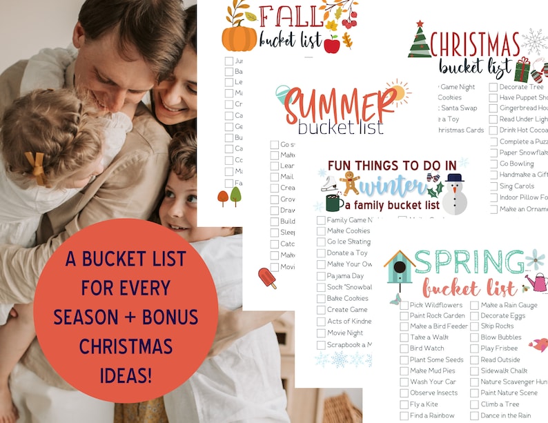 Kids Bucket List Printable, Christmas Activities for Kids, Winter ...