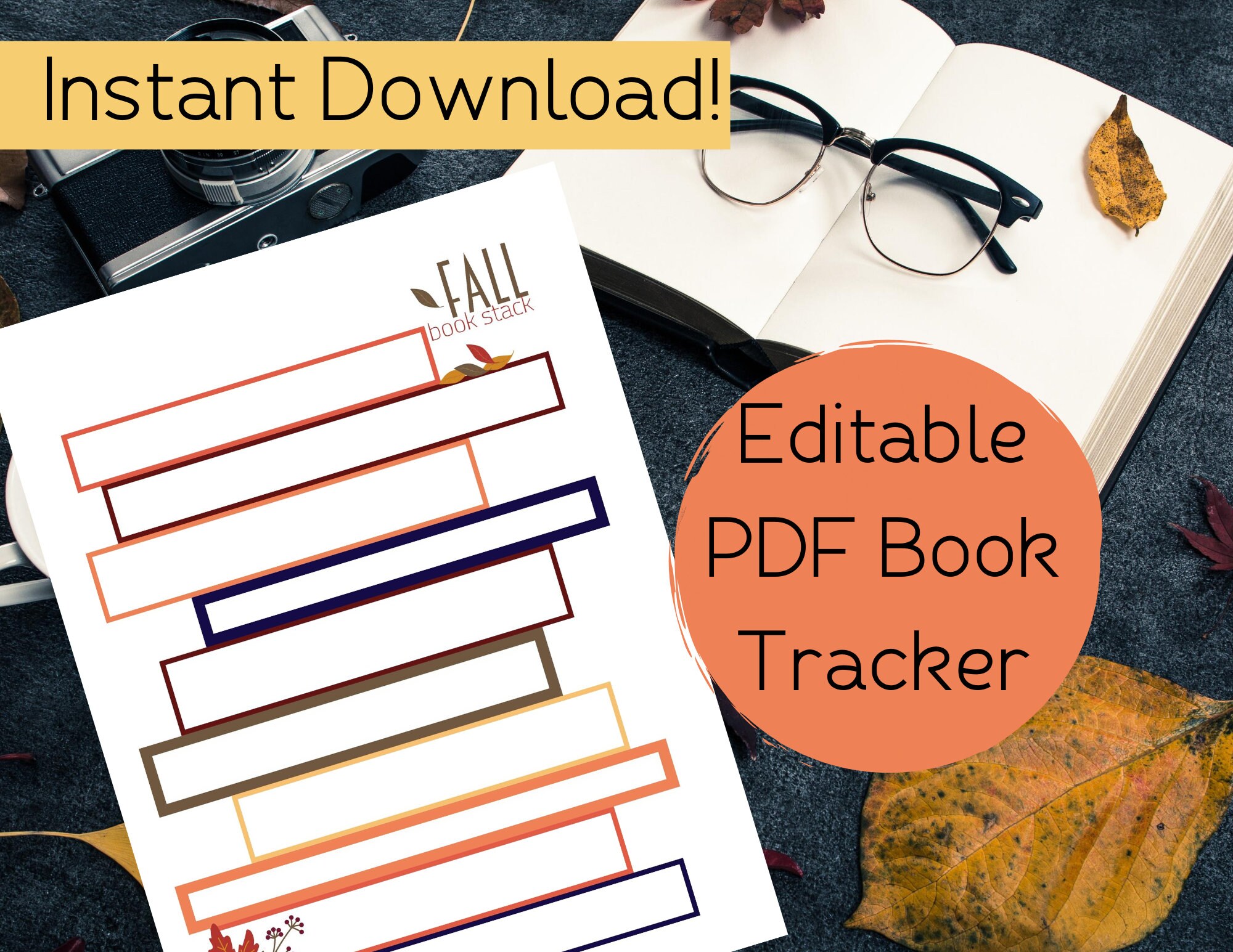 Fall Reading Challenge Autumn Themed Book Log Printable Book - Etsy