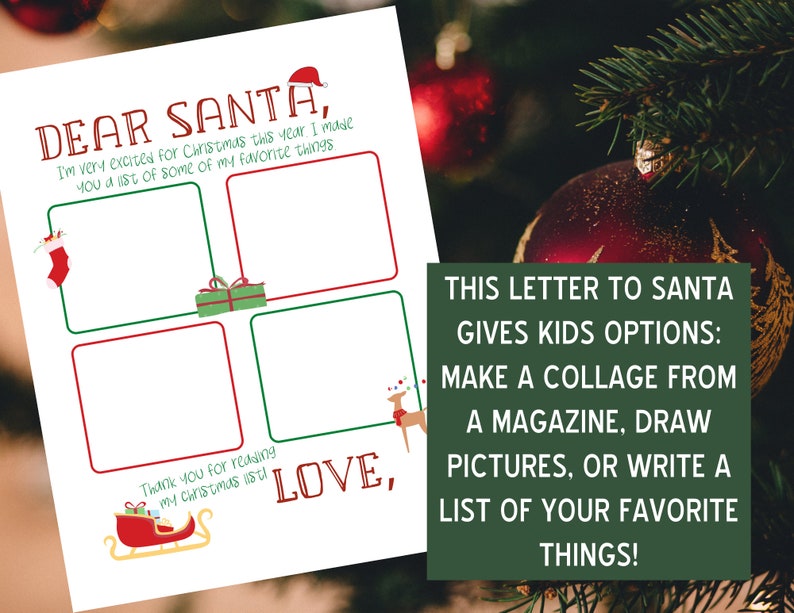 Letter to Santa Printable Wish List Christmas Gift List Note - Etsy