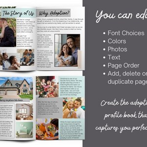 Adoption Book Template, Adoption Profile Book for Birthmother, Letter ...