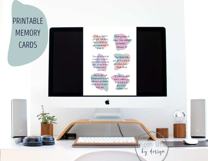 Scripture Memory Card Digital Download With Bible Verses for Stress ...