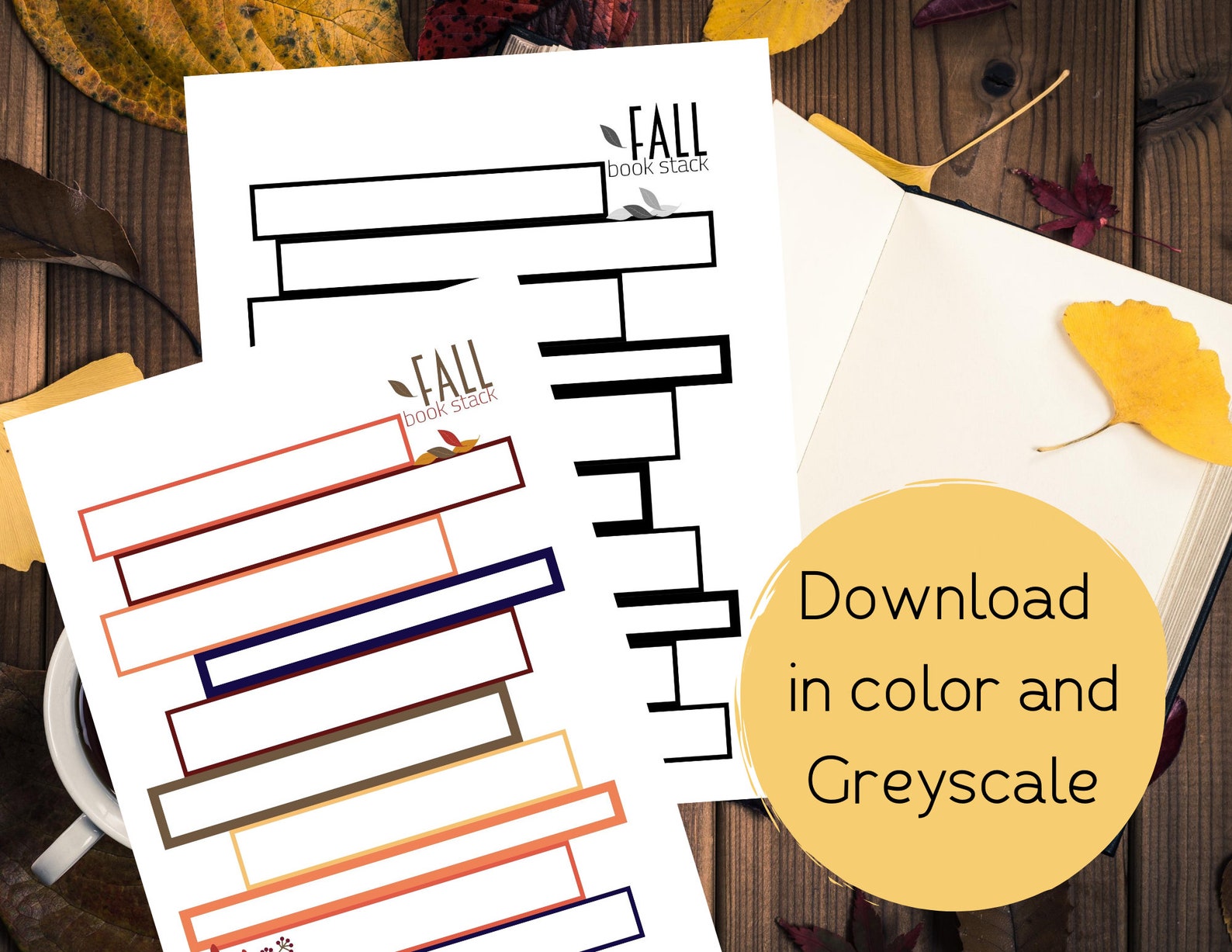 Fall Reading Challenge Autumn Themed Book Log Printable Book - Etsy