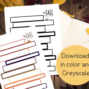 Fall Reading Challenge, Autumn Themed Book Log, Printable Book Stack ...