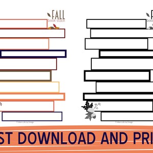 Fall Reading Challenge, Autumn Themed Book Log, Printable Book Stack ...