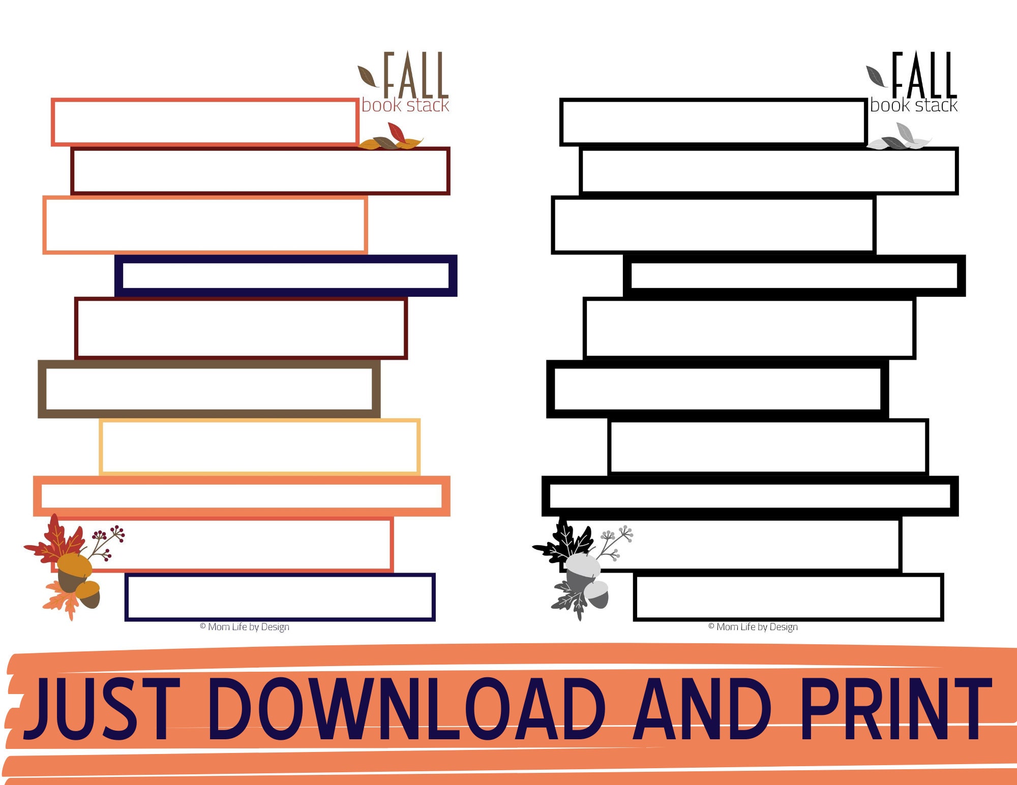 Fall Reading Challenge Autumn Themed Book Log Printable Book - Etsy