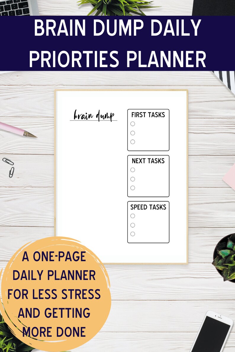 Brain Dump Printable to Do List Get More Done With This - Etsy