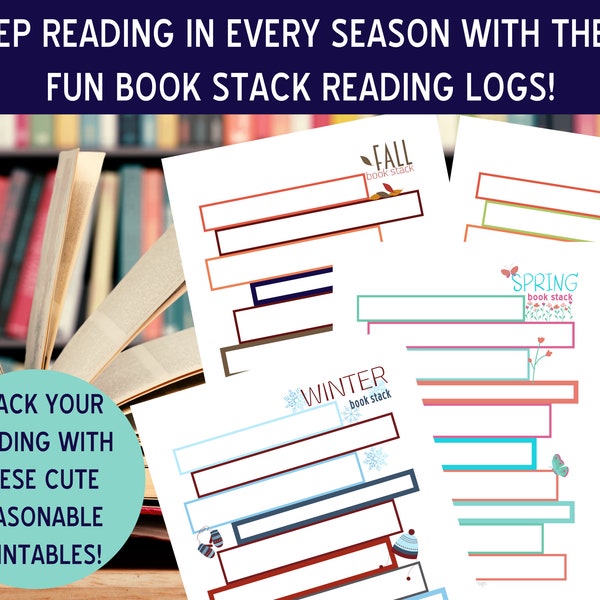 Book Stack Reading Log Printable - Etsy