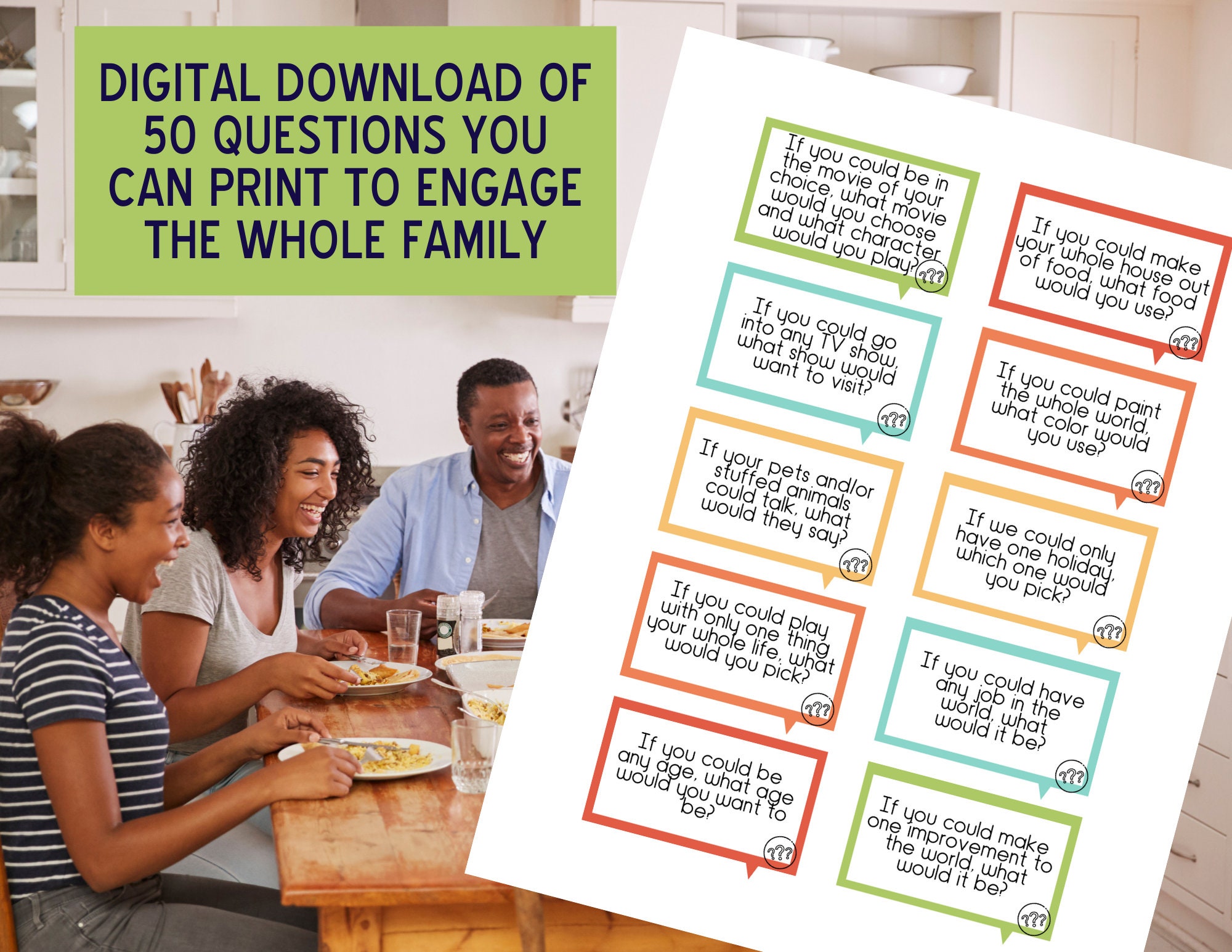 50 Questions for Family to Get Kids Talking for Family Dinner Talks ...