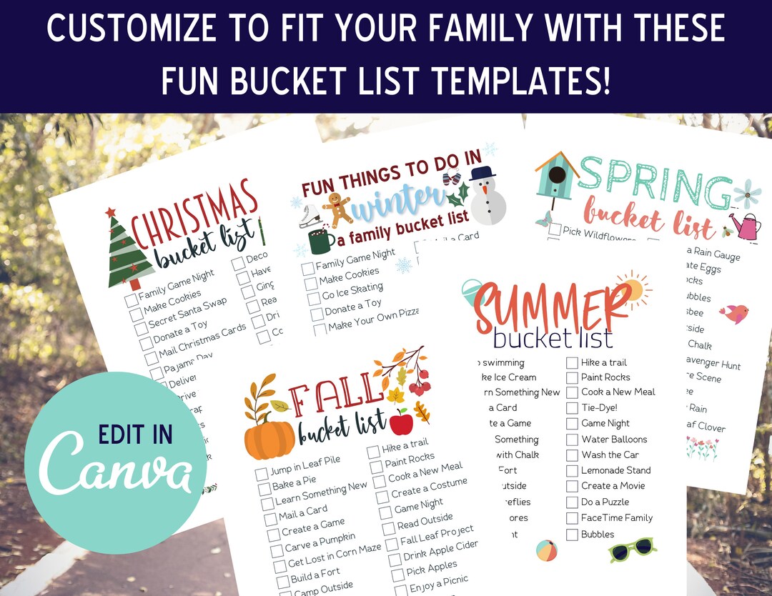 Kids Bucket List Printable, Christmas Activities for Kids, Winter ...