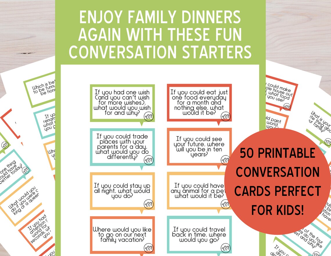 50 Questions for Family to Get Kids Talking for Family Dinner Talks ...