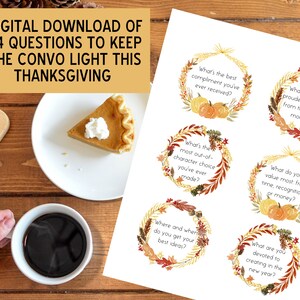 Thanksgiving Dinner Conversation Starter, 24 Questions for Family ...