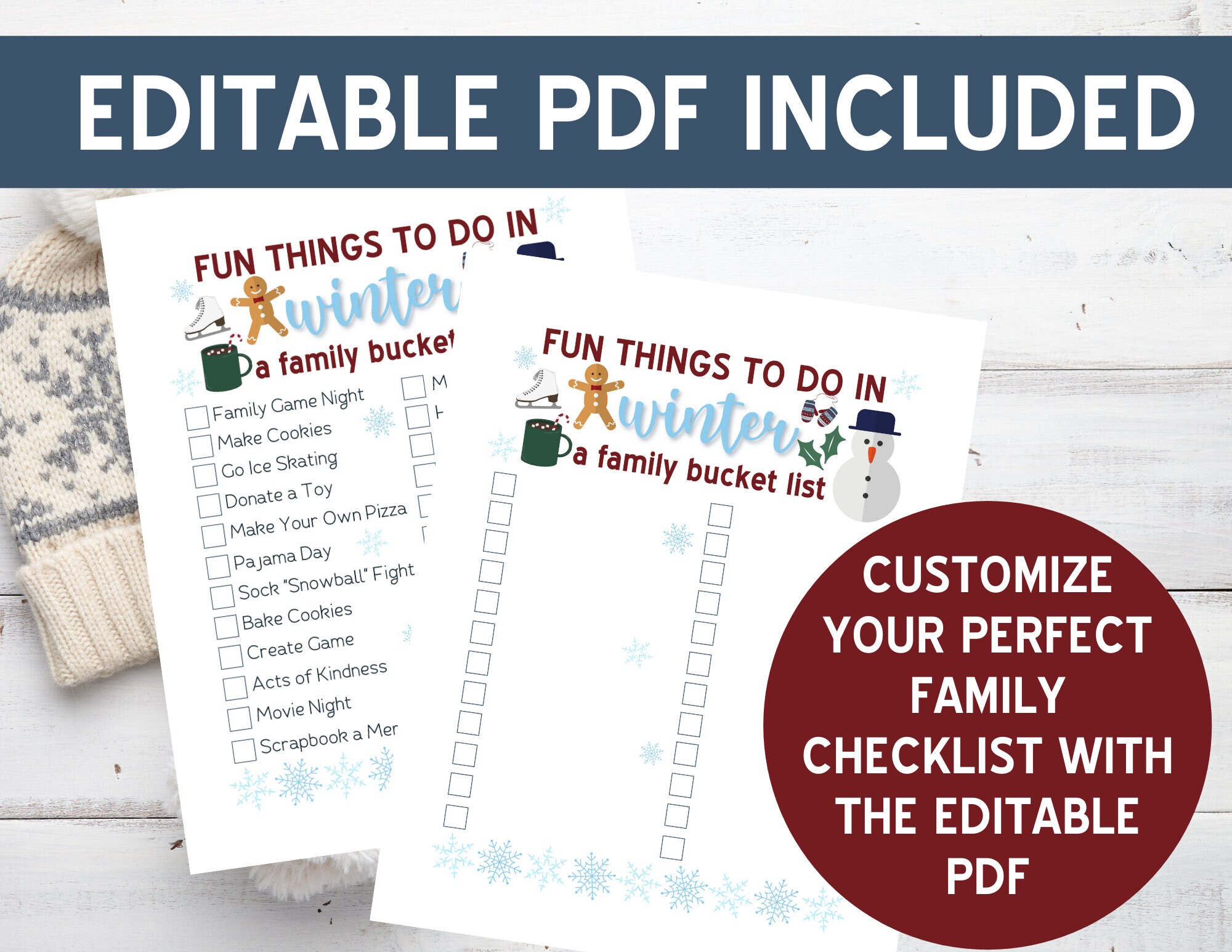 Winter Bucket List of Family Activities, Family Checklist of Fun ...