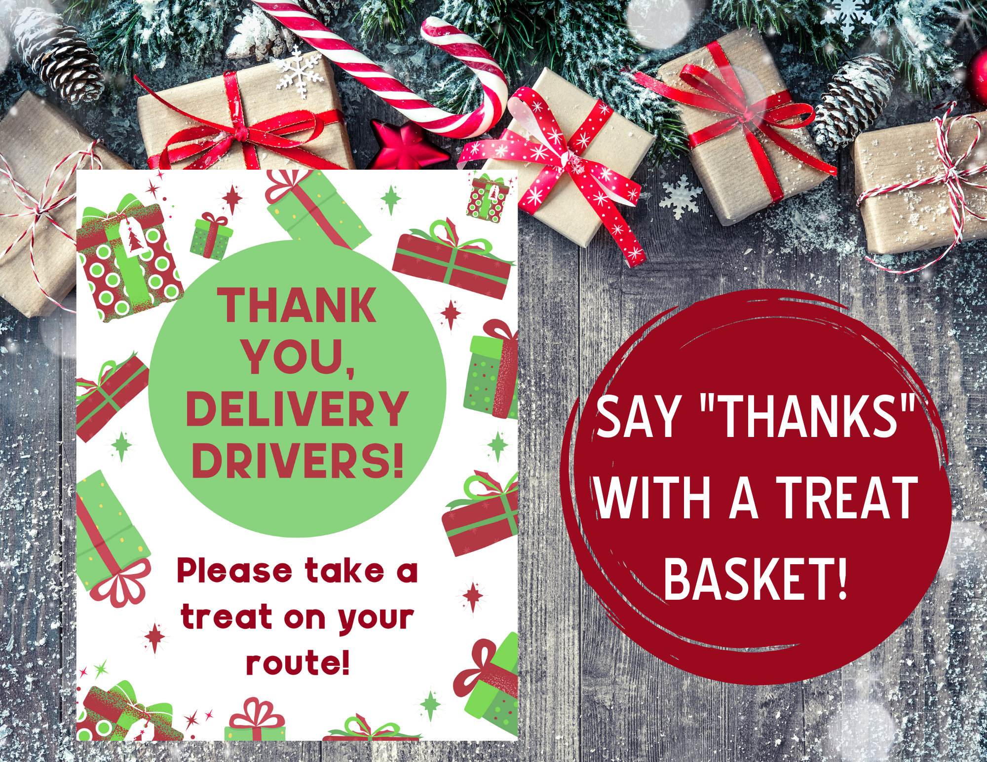 Delivery Driver Thank You Printable Sign Package Delivery - Etsy