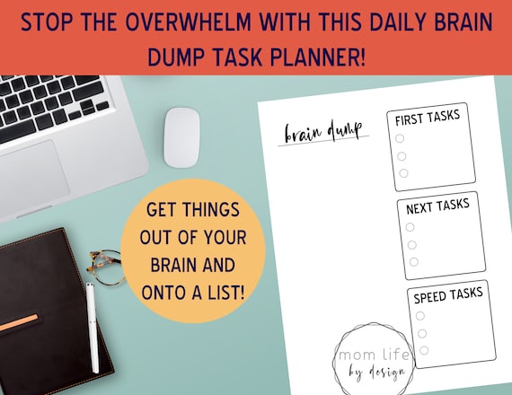 Brain Dump Printable to Do List Get More Done With This | Etsy