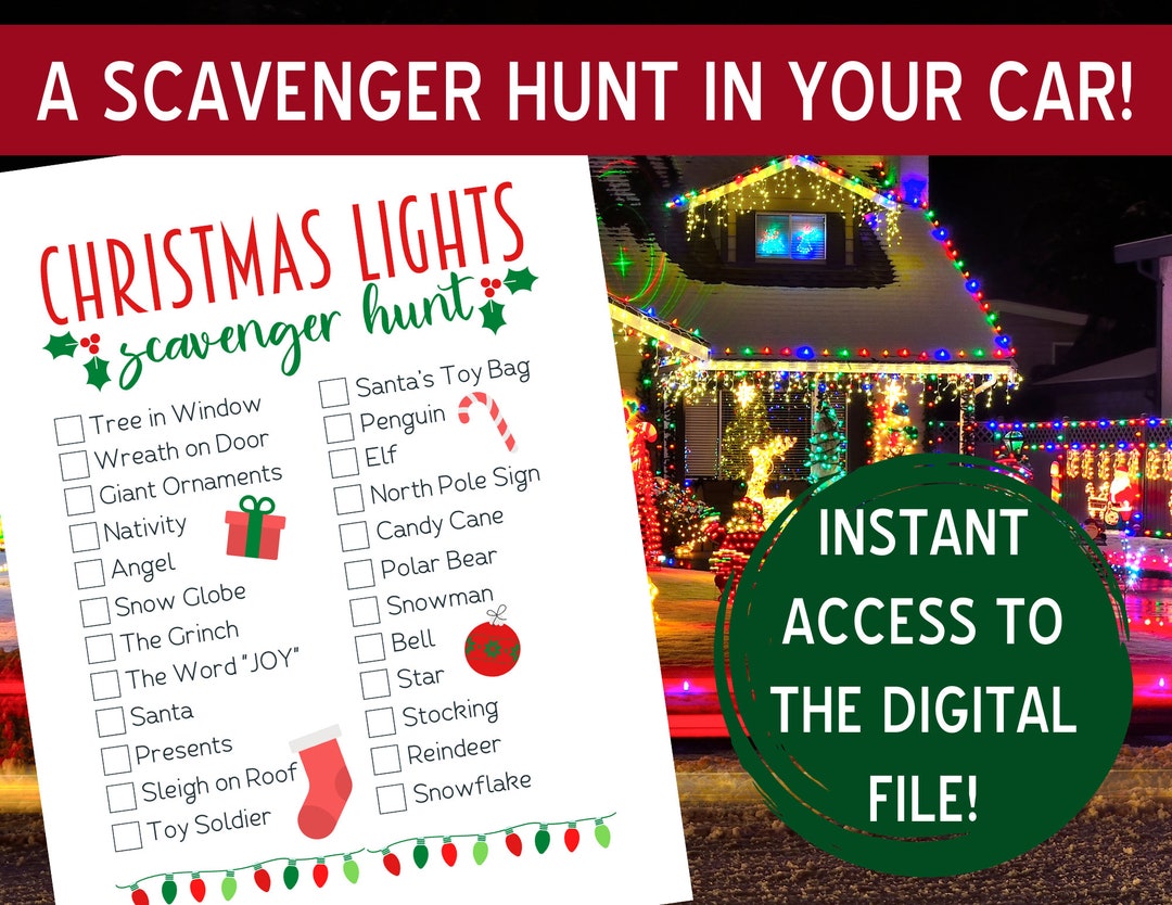 Christmas Lights Checklist, Lockdown Christmas Activity, Family ...