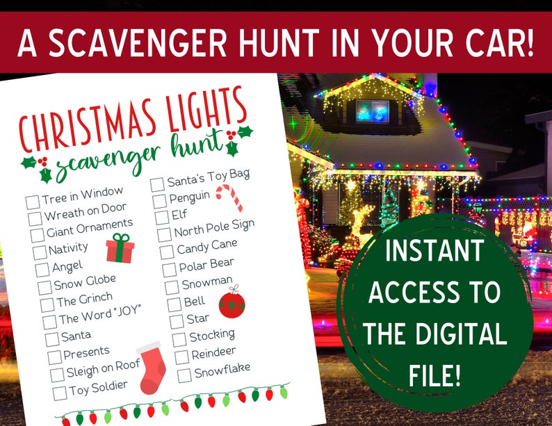 Christmas Lights Checklist, Lockdown Christmas Activity, Family ...