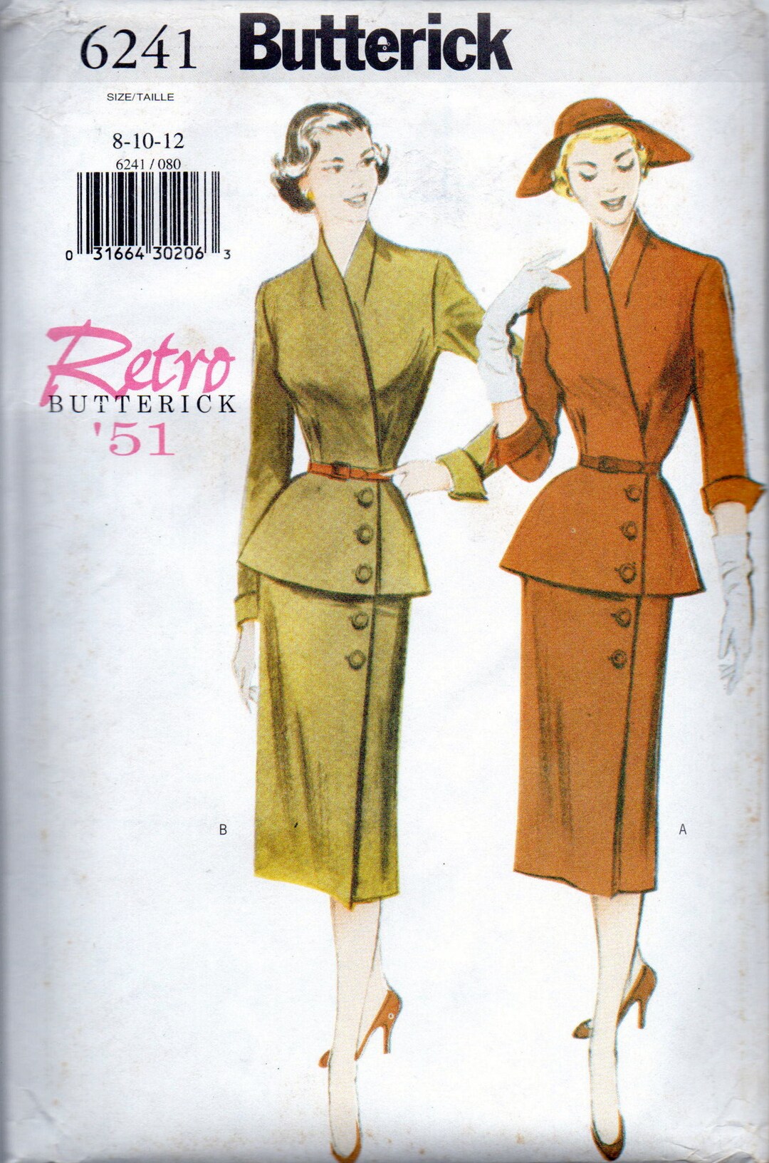 Misses' Top, Skirt and Belt Sewing Pattern - Original 1951 Retro ...