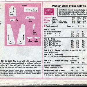 Misses' Shirt-dress and Tie or Sash Sewing Pattern - Simplicity 8584 ...
