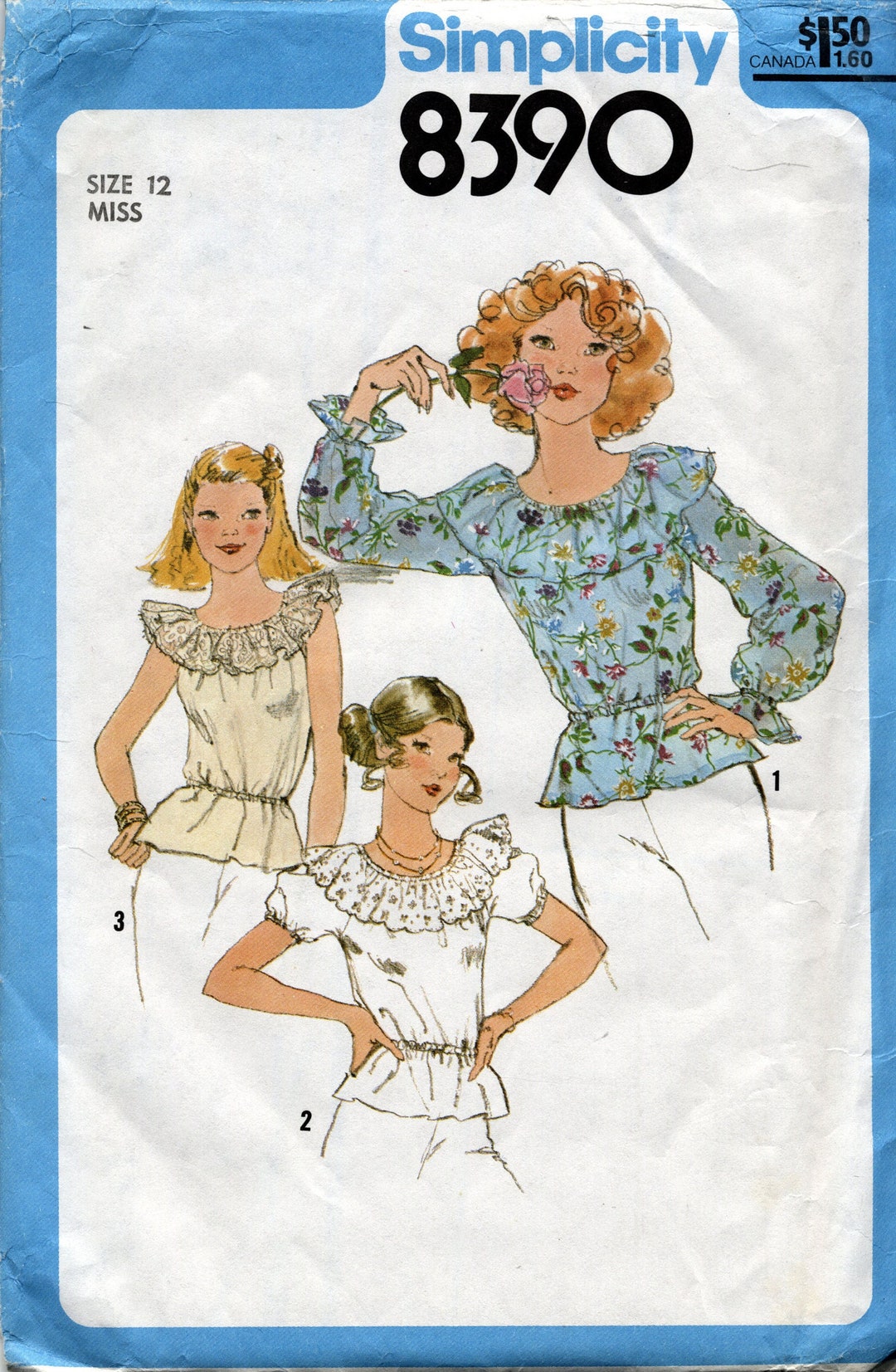 Misses' Pullover Blouse in Three Styles Sewing Pattern - Simplicity ...