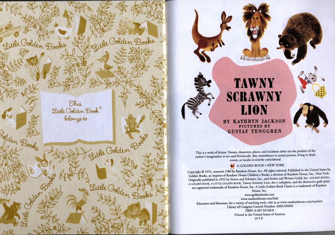 A Little Golden Book Classic Tawny Scrawny Lion - Published 1952 ...