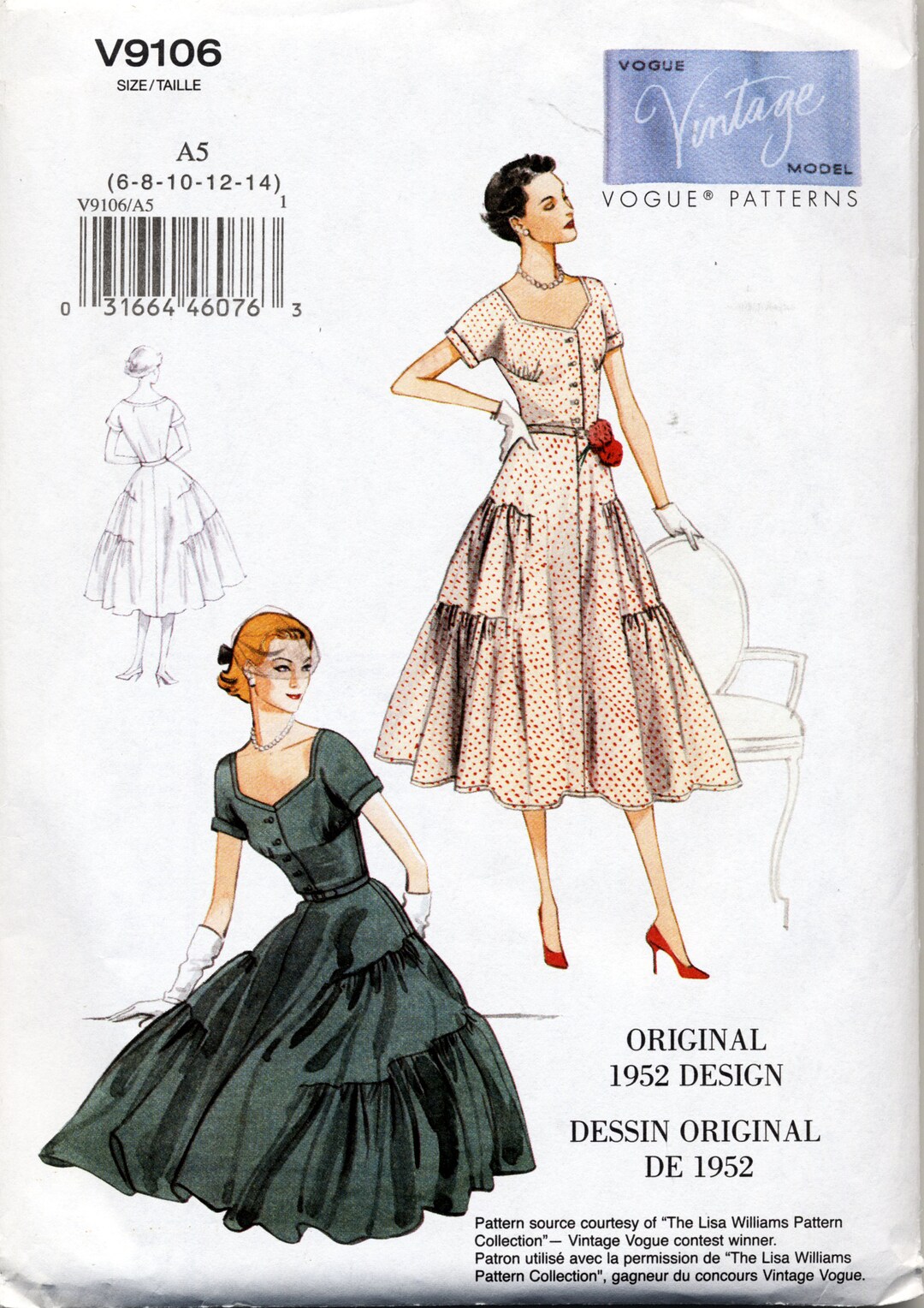 Misses' Original 1952 Design Reproduction Pullover Dress and Belt ...