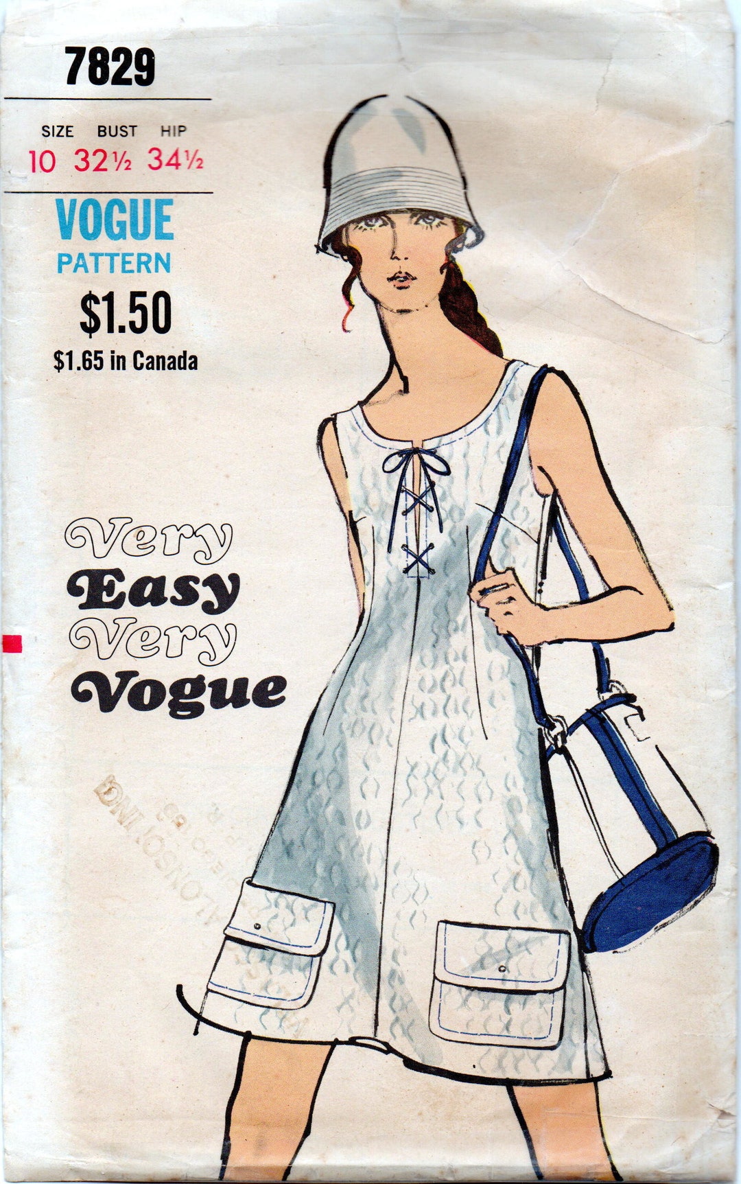 Misses' One Piece Dress Sewing Pattern Very Easy Vogue Vogue 7829 Size ...