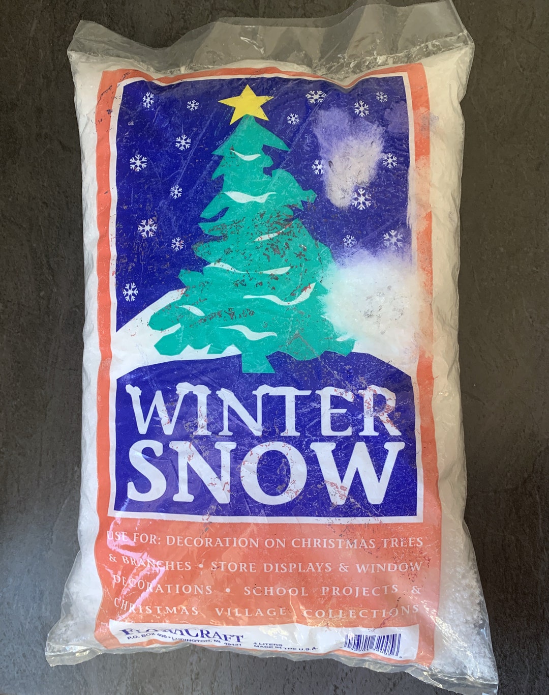 Vintage Winter Snow Realistic Decorative Snow 4 Liter Size - Etsy