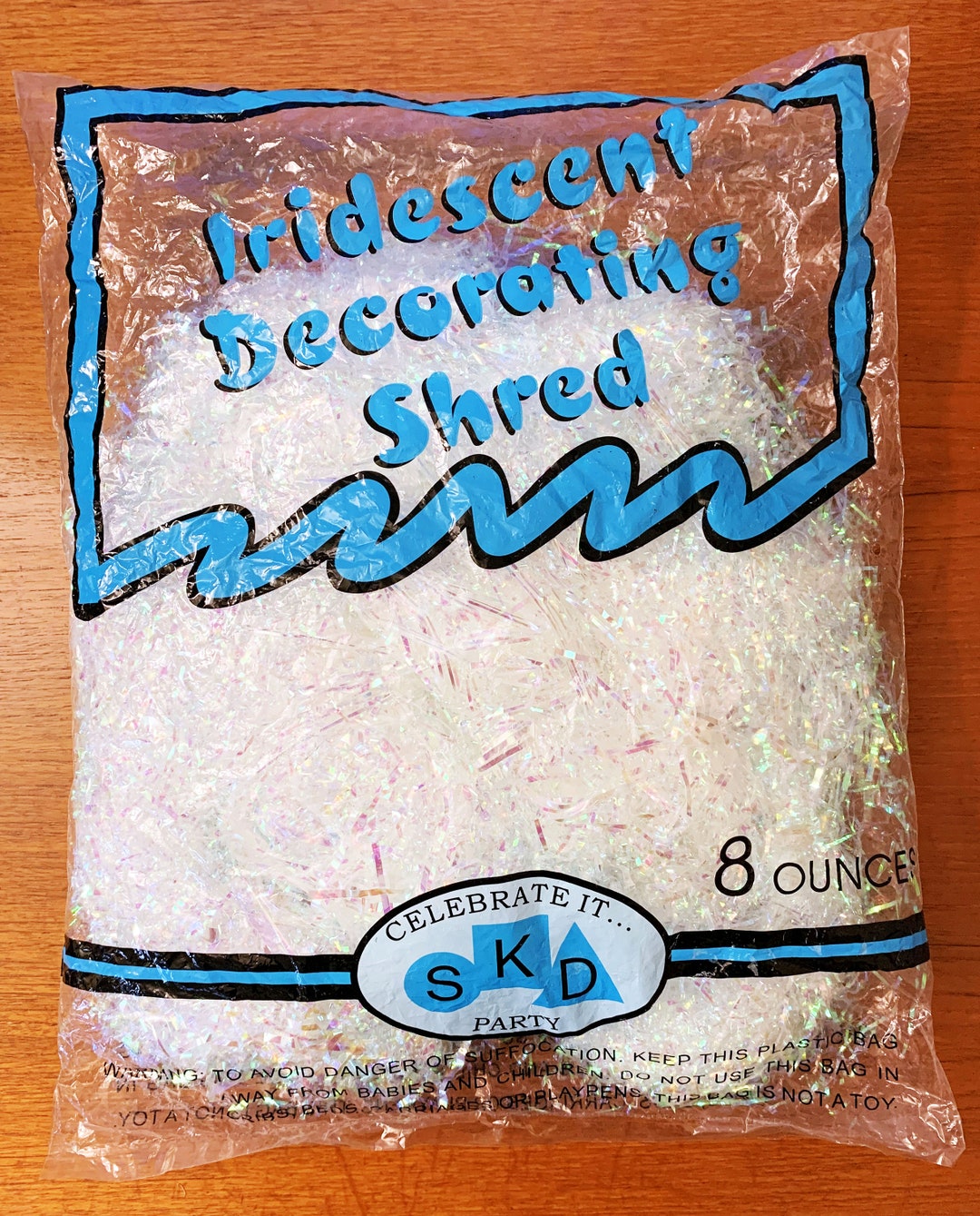 Half a Pound - 8 Ounces of Christmas White Iridescent Decorating Shred ...