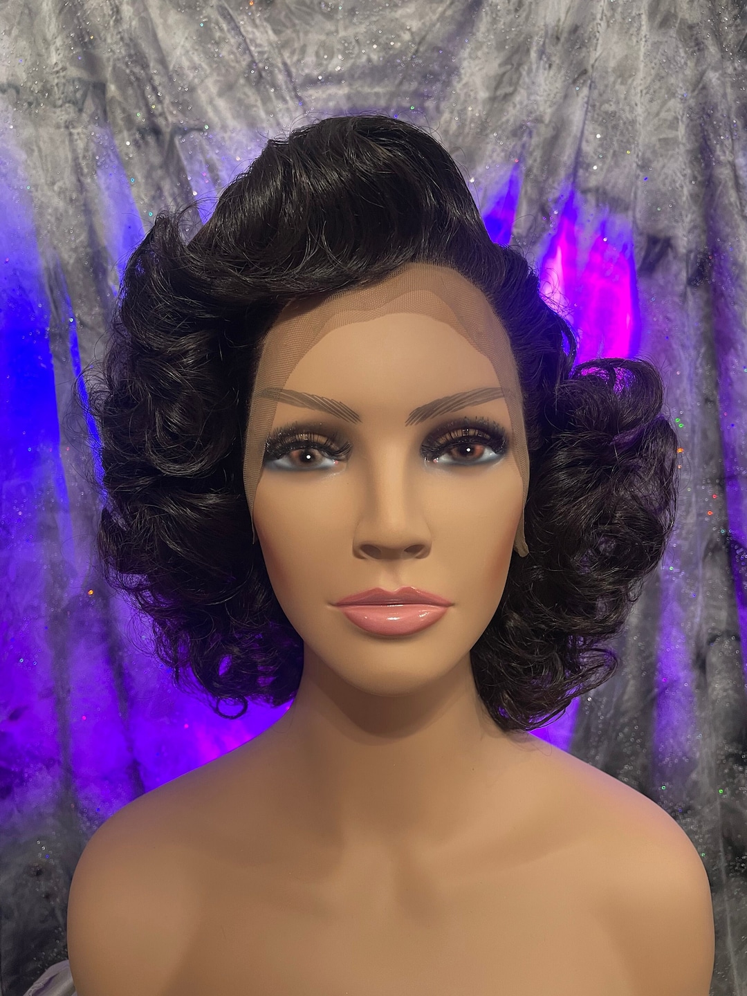 1950's Bombshell Dark Brown Lace Front Wig - Etsy